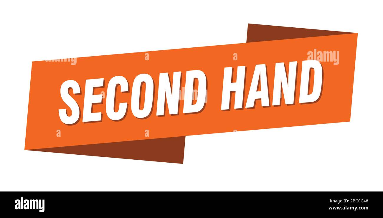 second hand banner template. second hand ribbon label sign Stock Vector ...