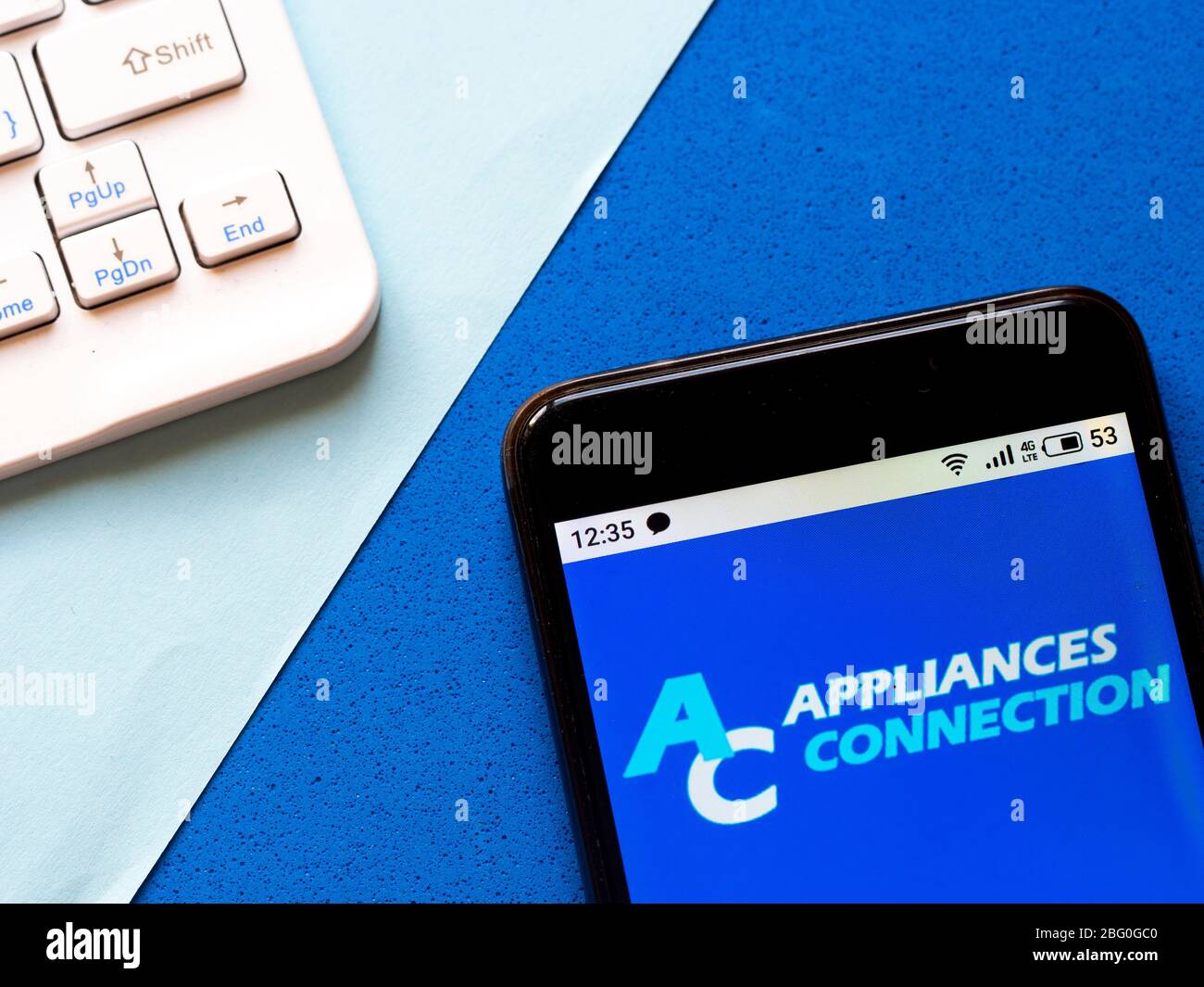 In this photo illustration e-commerce Appliances Connection logo is ...