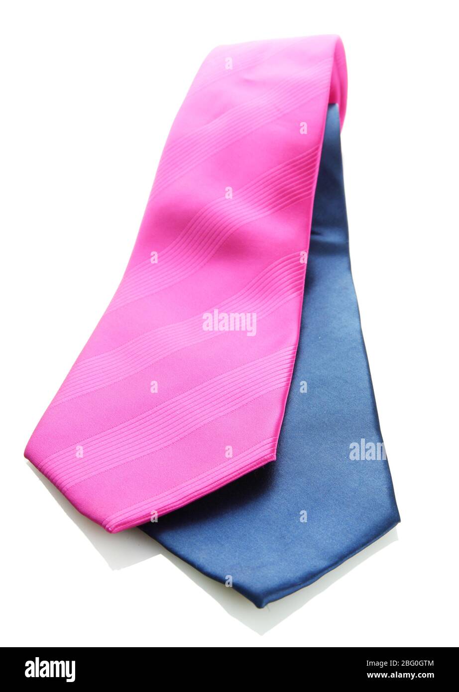 pink and blue ties isolated on white Stock Photo - Alamy