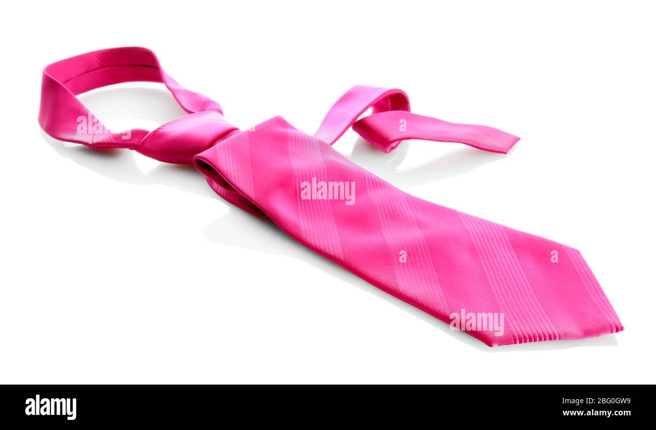 pink tie isolated on white Stock Photo - Alamy
