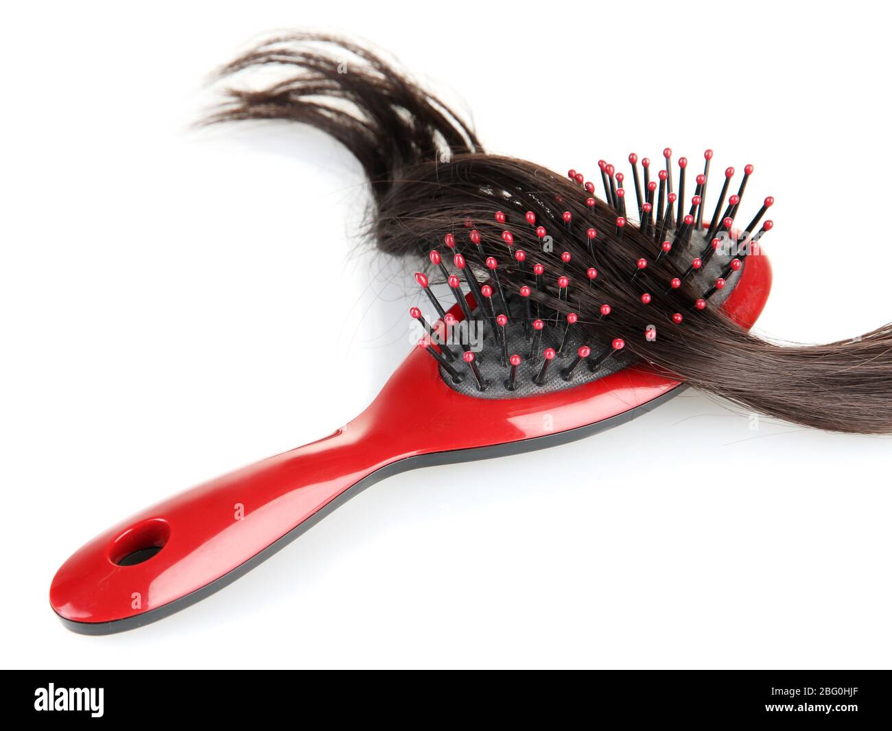 comb brush with hair, isolated on white Stock Photo - Alamy