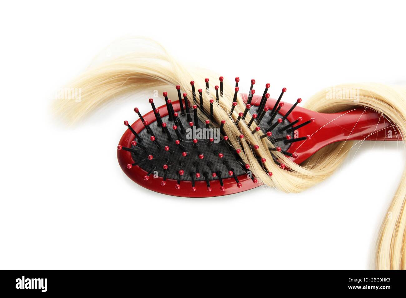 comb brush with hair, isolated on white Stock Photo - Alamy
