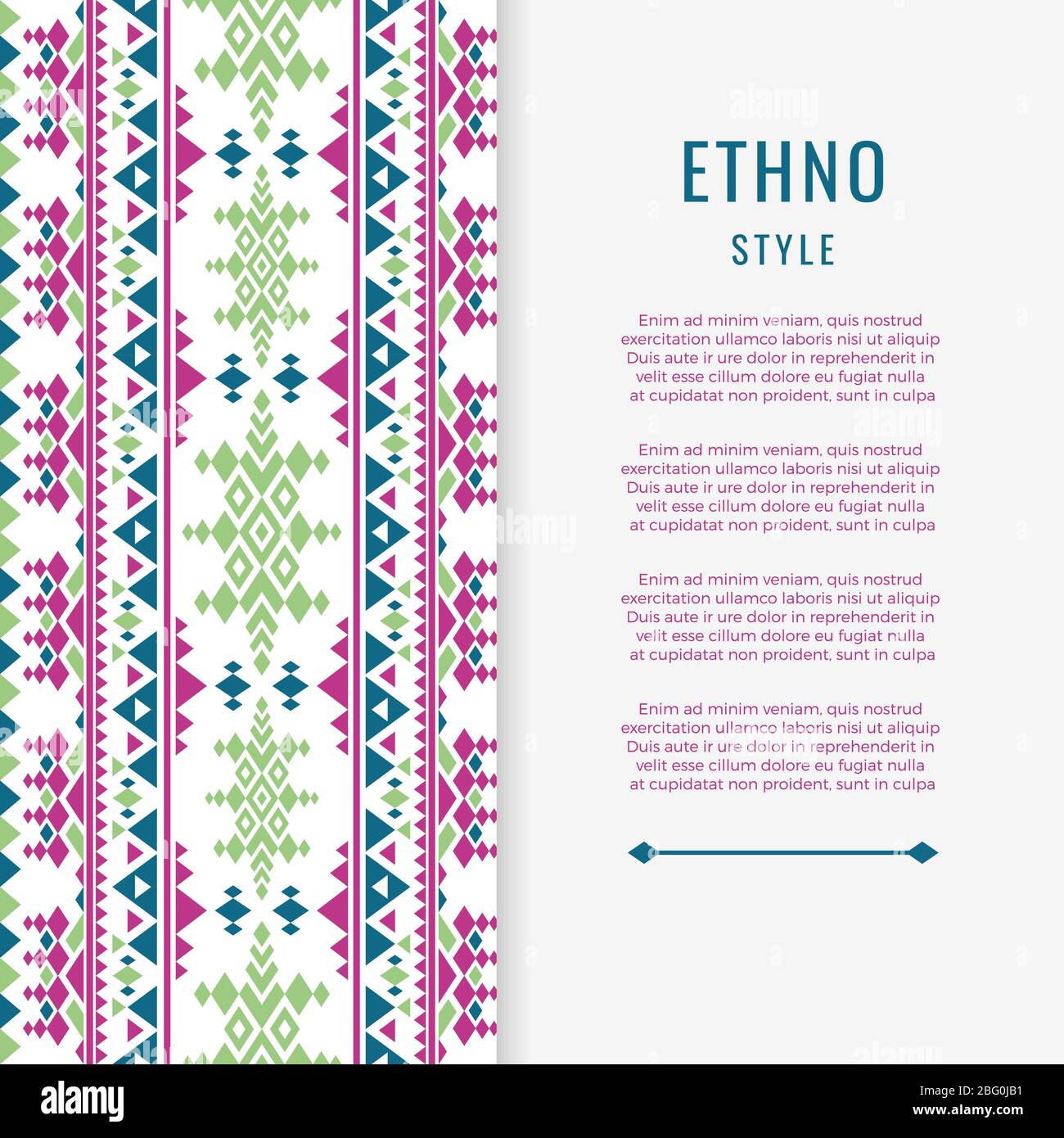 Peruvian aztec or boho style mexican texure banner design. Vector ...
