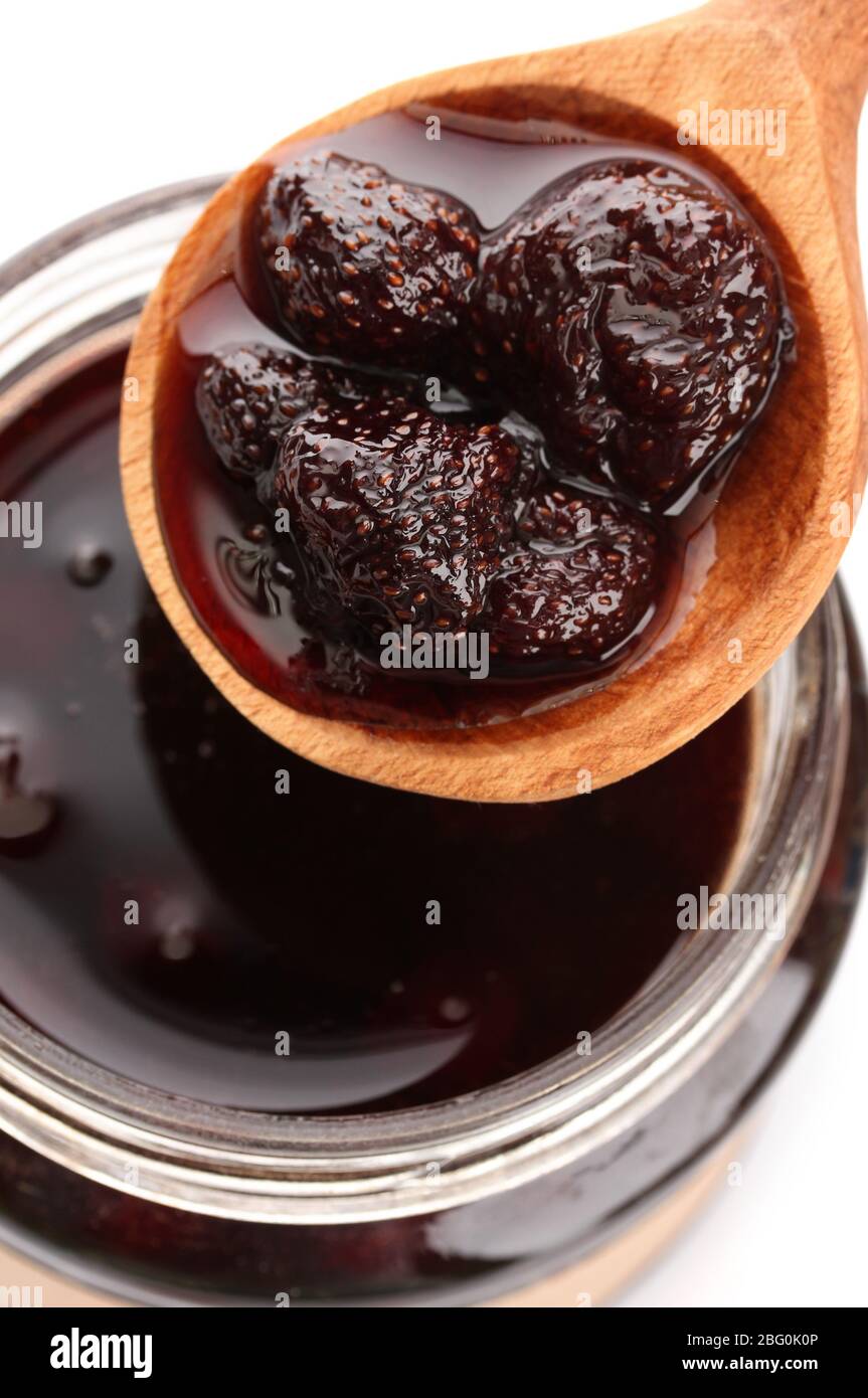 tasty berry jam, isolated on white Stock Photo - Alamy
