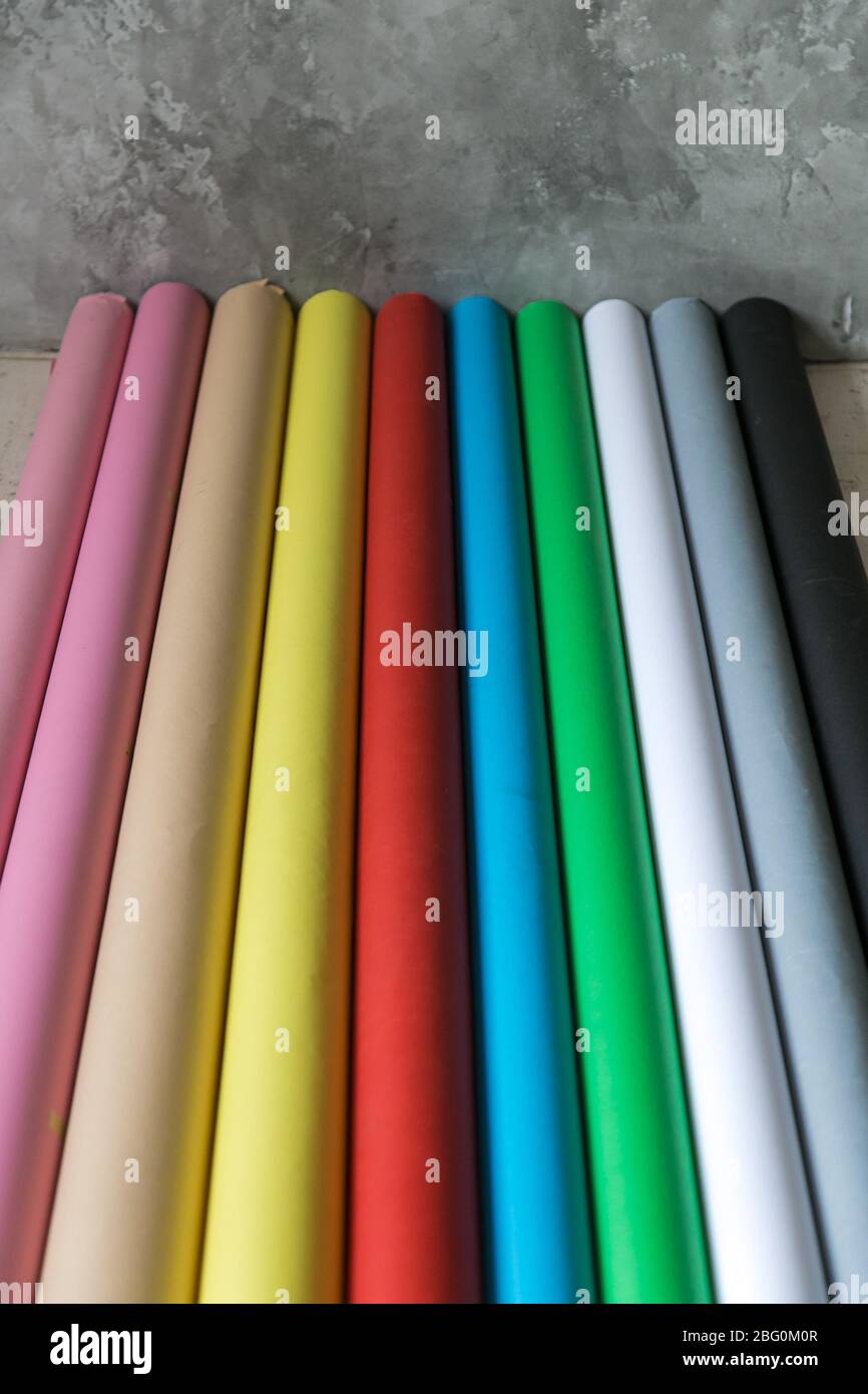 Colorful paper backgrounds for a photo studio. New paper backgrounds ...