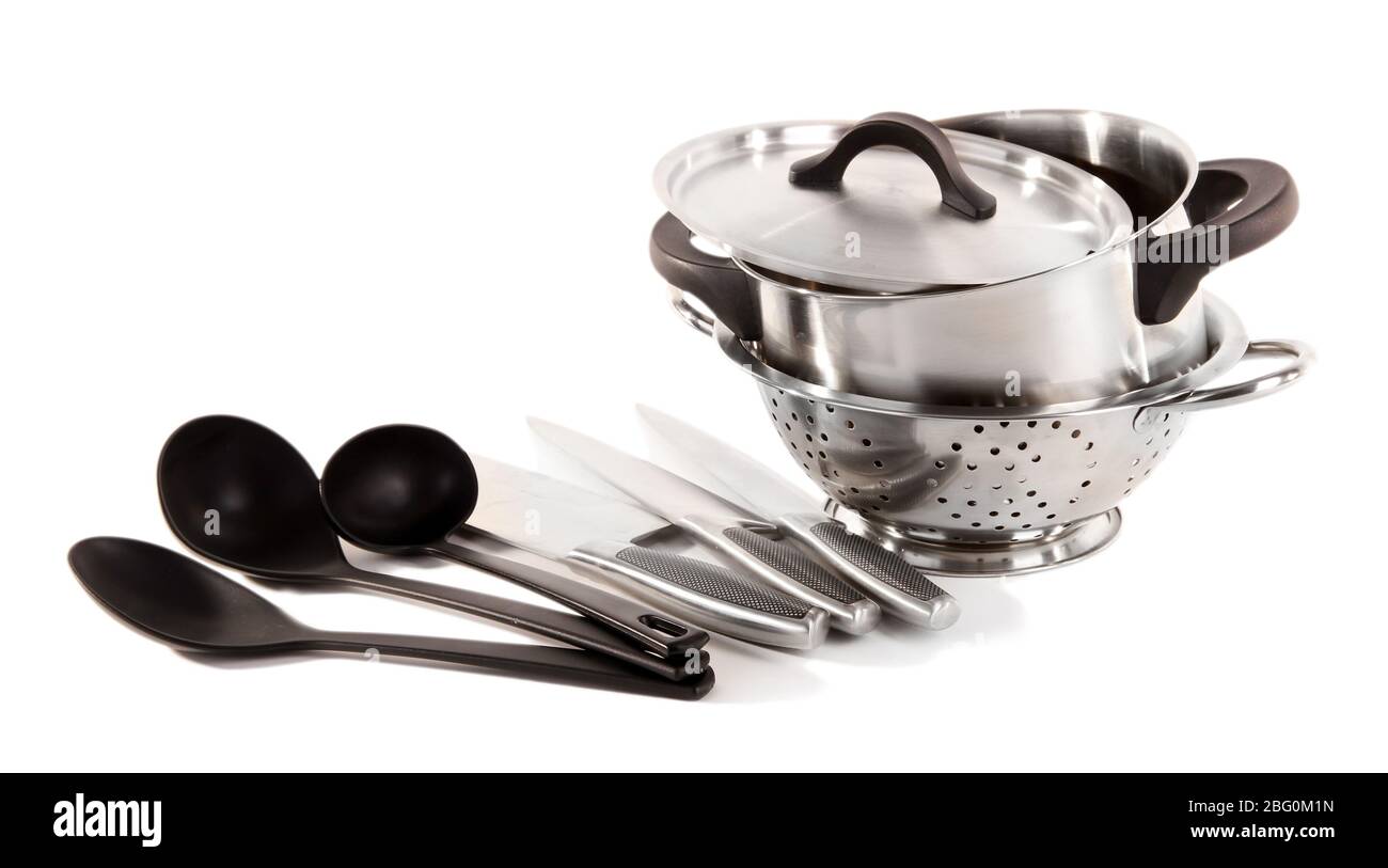 kitchen tools isolated on white Stock Photo - Alamy