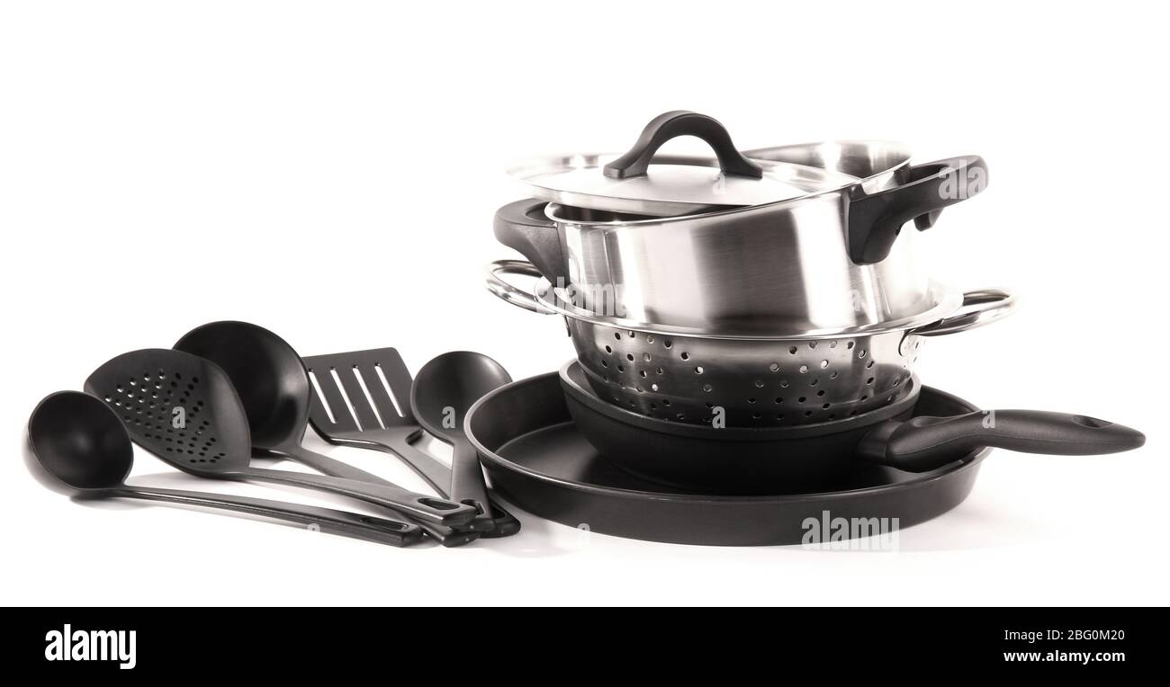 kitchen tools isolated on white Stock Photo - Alamy