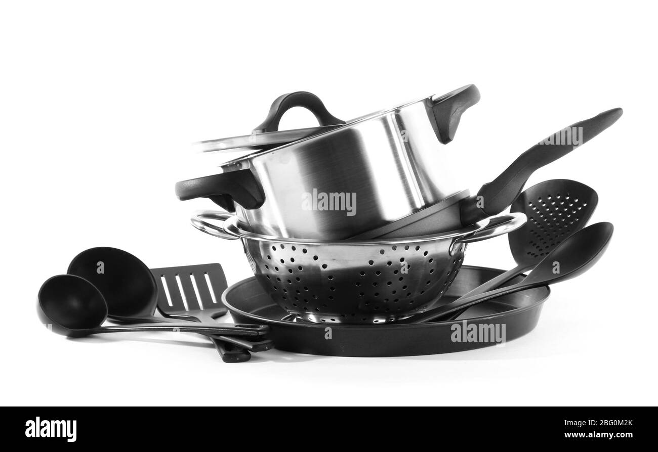 kitchen tools isolated on white Stock Photo - Alamy