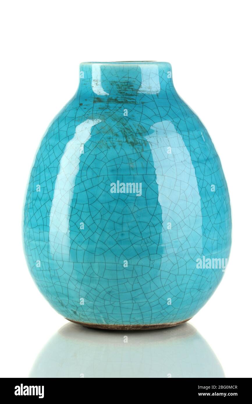 Decorative ceramic vase isolated on white Stock Photo - Alamy
