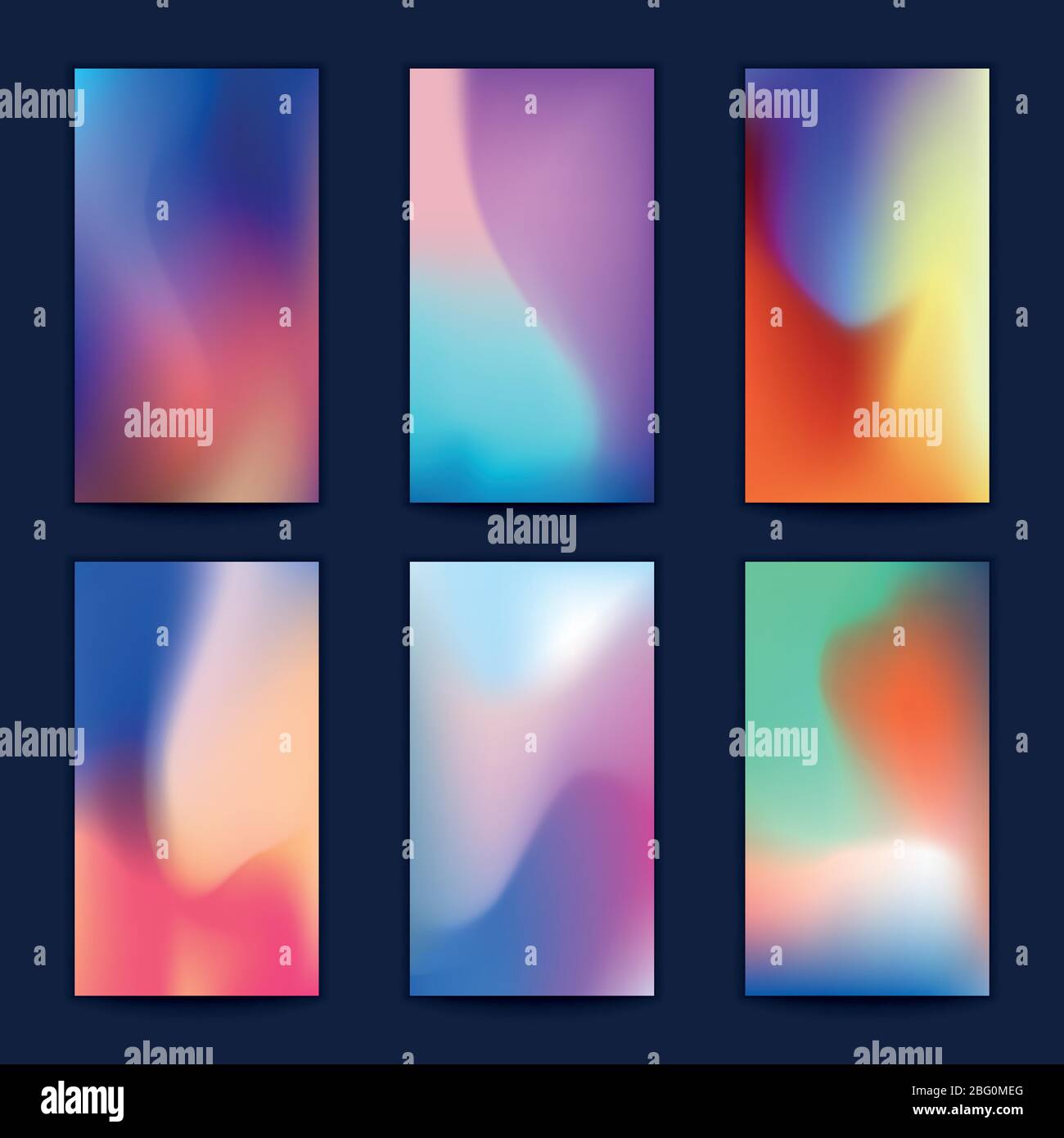 Abstract fluid 3d shapes vector trendy liquid colors backgrounds set ...