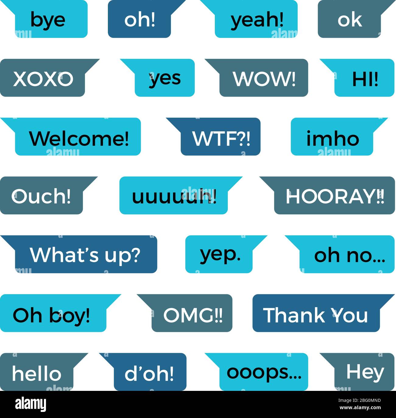 Text phone chat messages vector collection with common words. Message ...