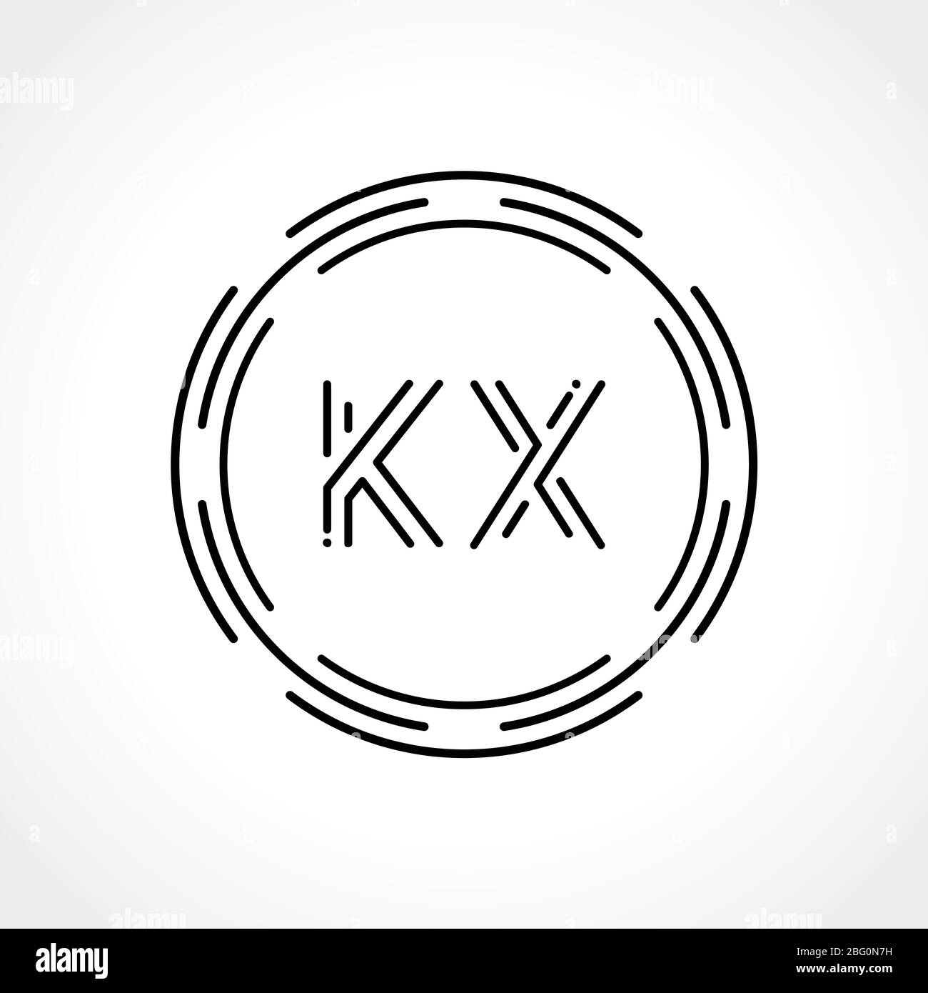 Initial Letter KX Logo Design vector Template. Digital Abstract KX ...