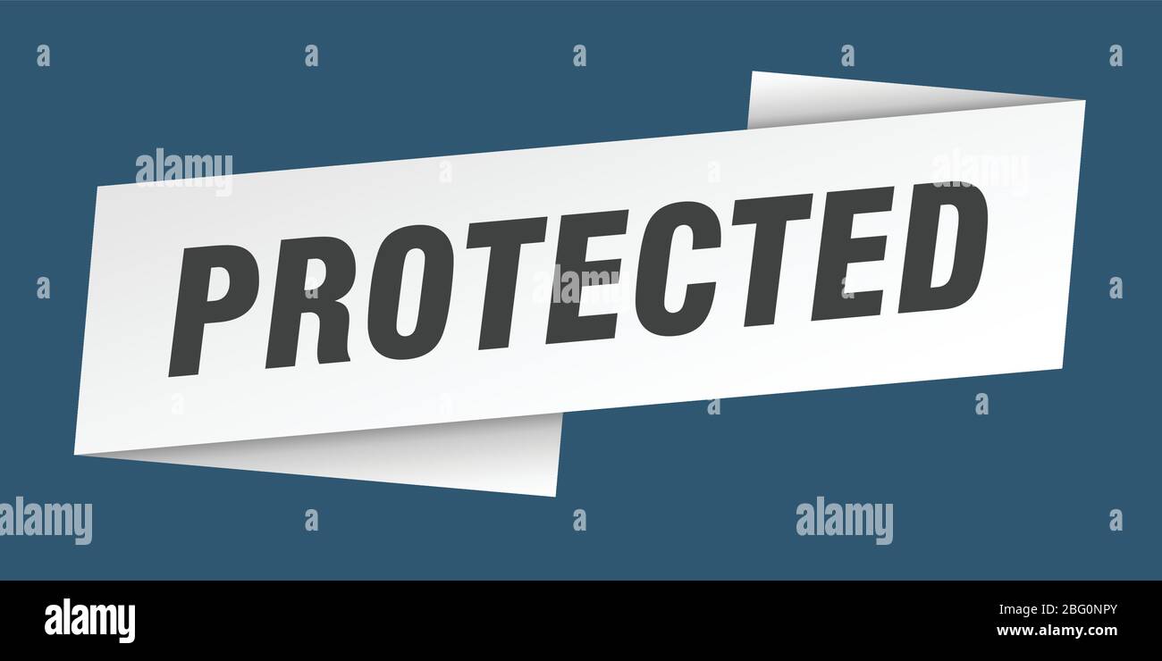 protected banner template. protected ribbon label sign Stock Vector ...