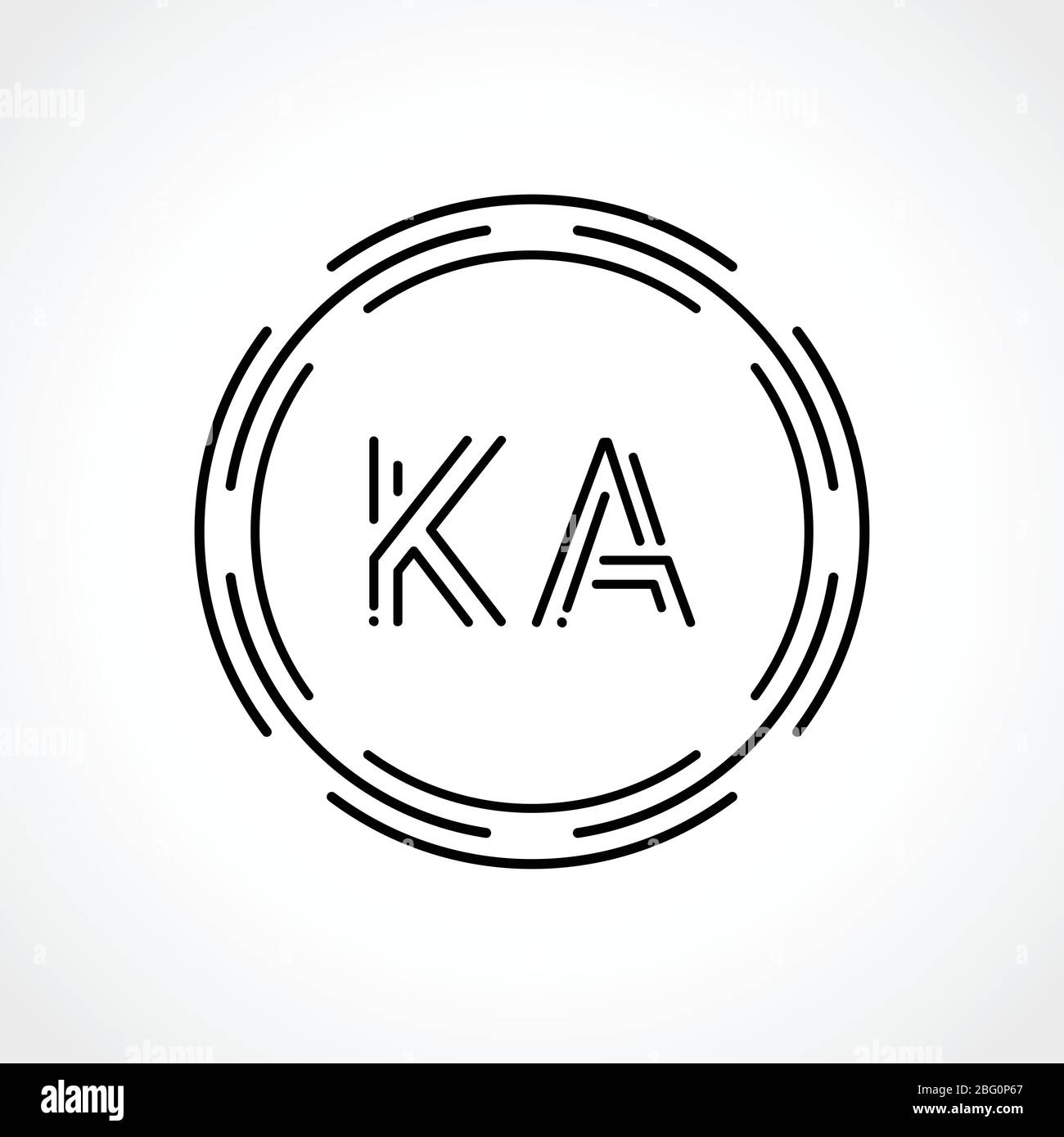 Initial Letter KA Logo Design vector Template. Digital Abstract KA ...