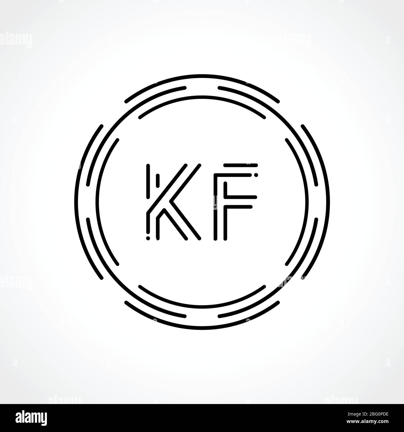 Initial Letter KF Logo Design vector Template. Digital Abstract KF ...
