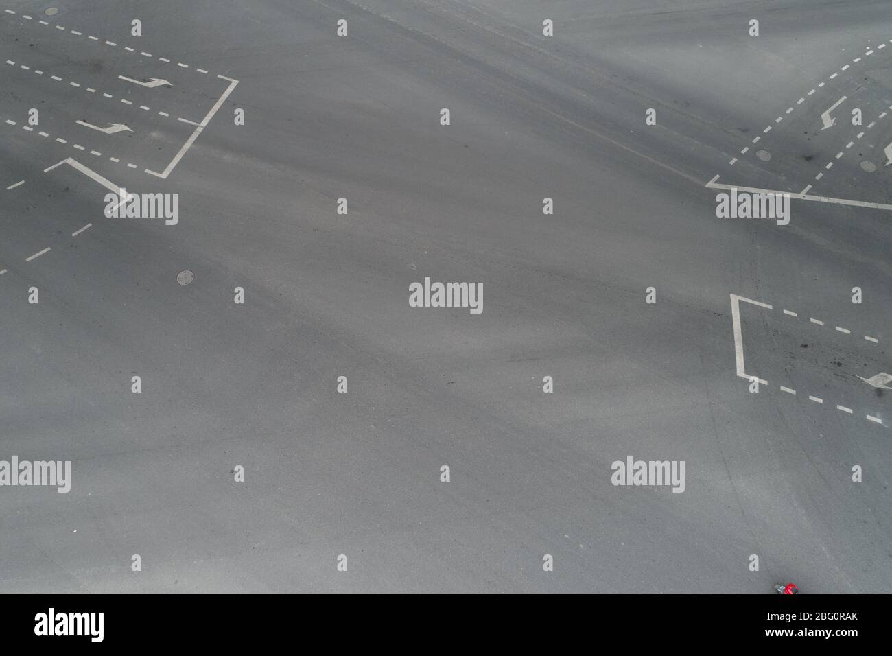 Aerial view on empty intersection Stock Photo - Alamy