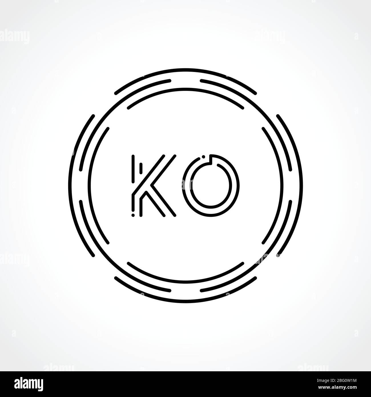 Initial Letter KO Logo Design vector Template. Digital Abstract KO ...