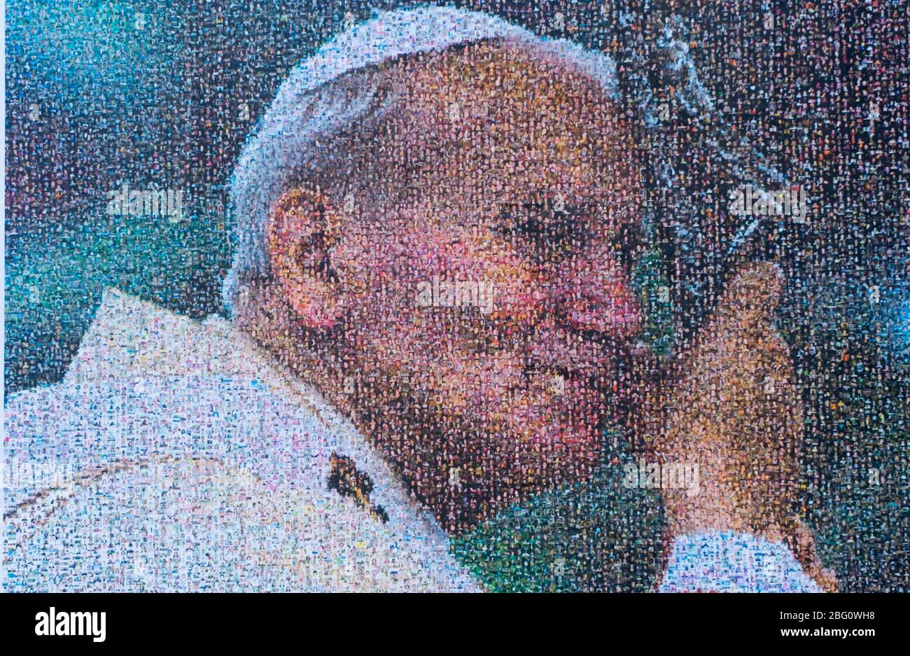 Cologne Germany, 15.8.2005, World Youth Day: a giant photograph on a ...