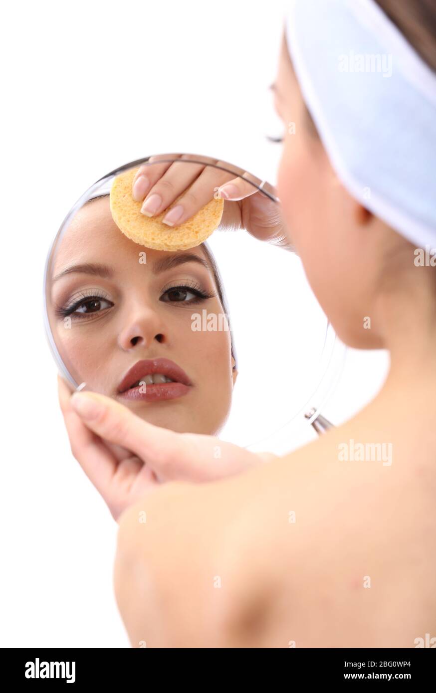 Woman face cleanse sponge hi-res stock photography and images - Alamy