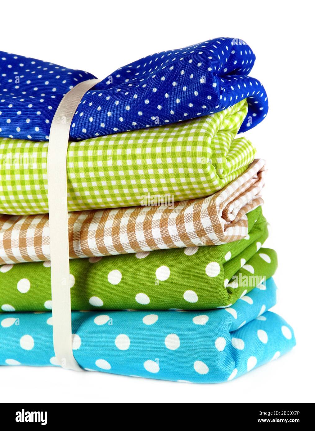 Color mottled fabrics isolated on white Stock Photo - Alamy