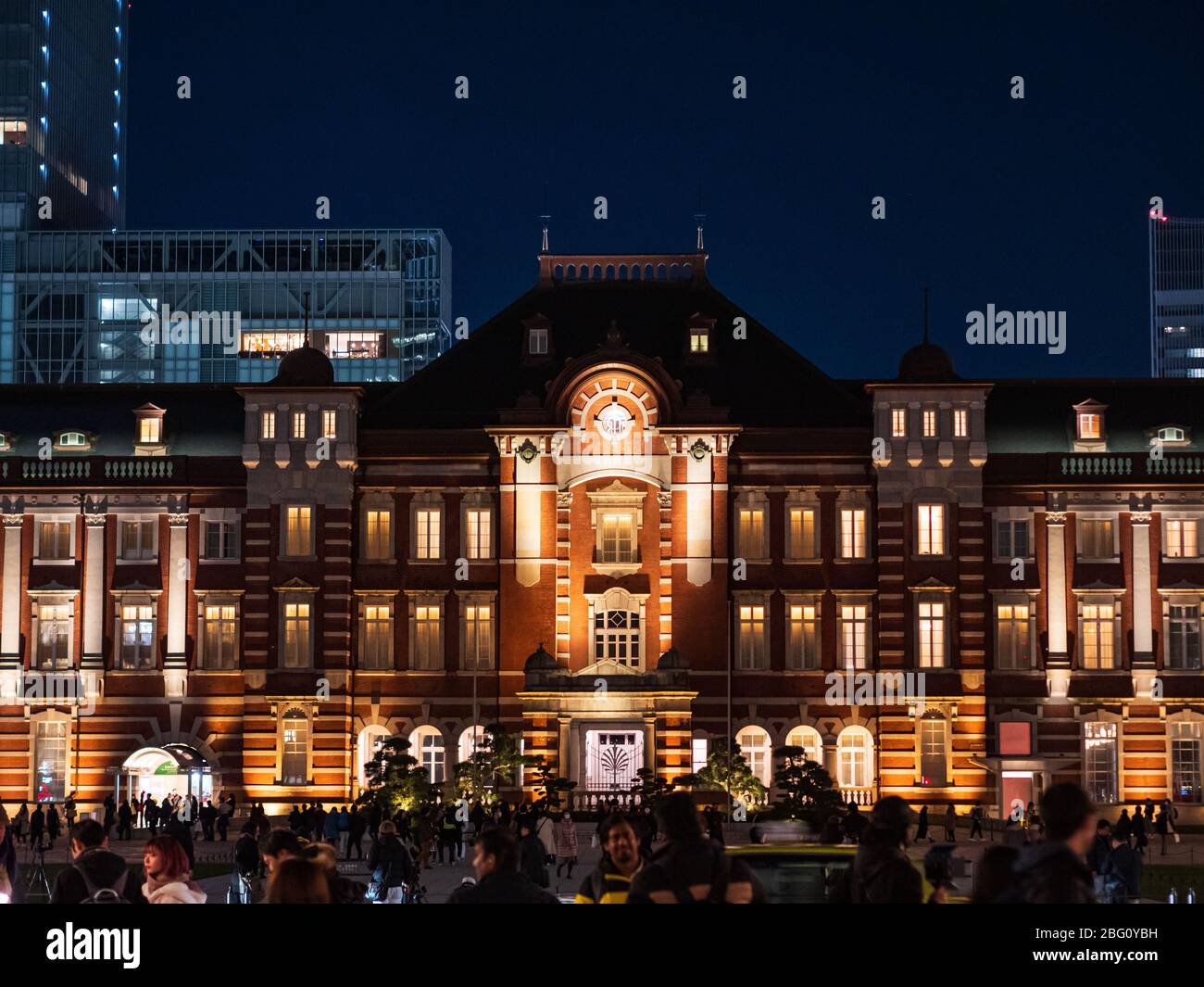 Tokyo, Japan - 1 2 20: The front of Tokyo station's famous brick ...