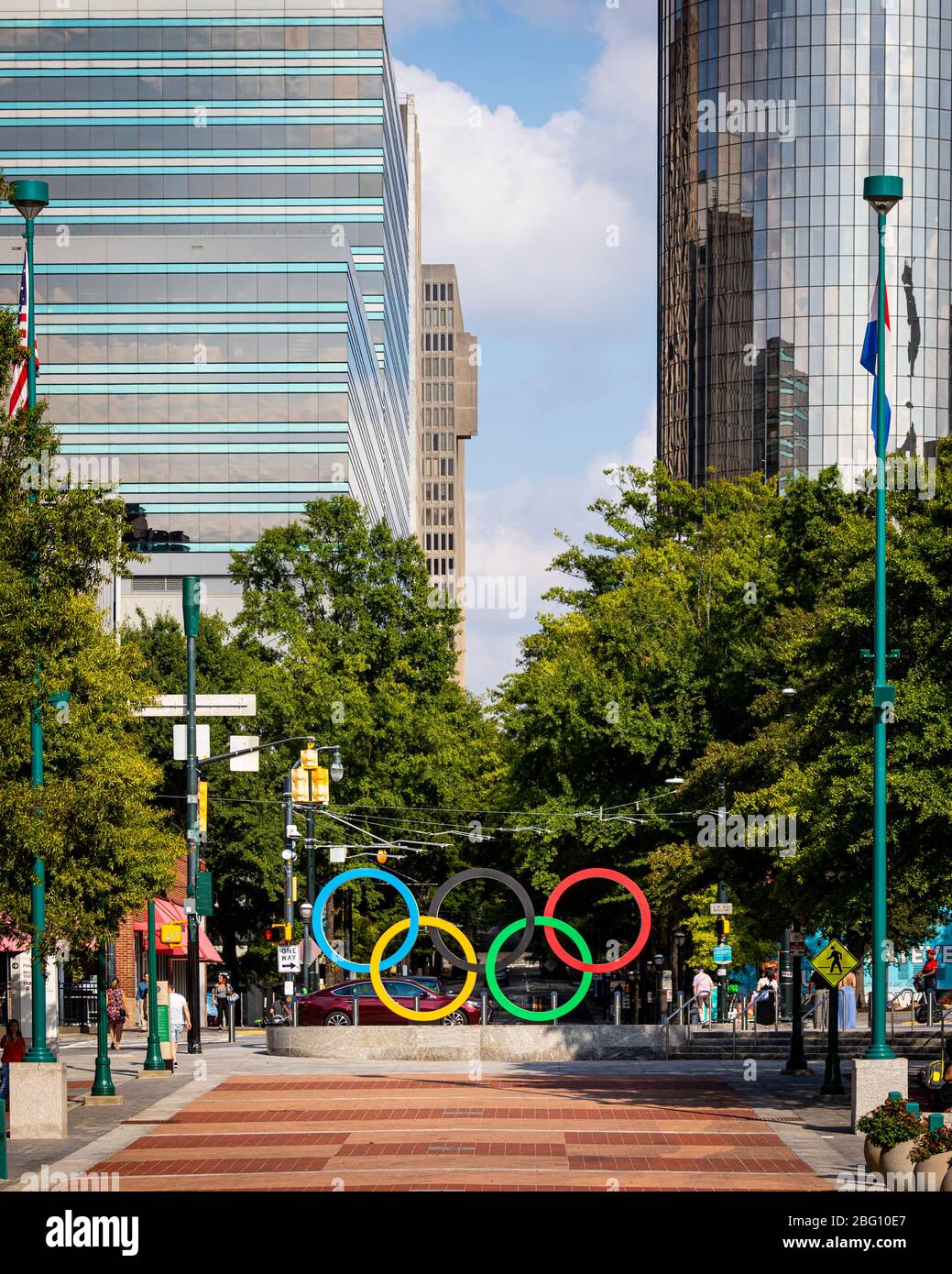 Olympic Rings - The Spectacular at Centennial Park Atlanta Stock Photo ...