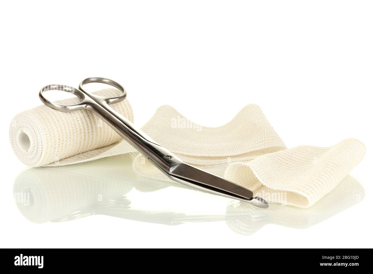 First aid kit for bandaging isolated on white Stock Photo - Alamy