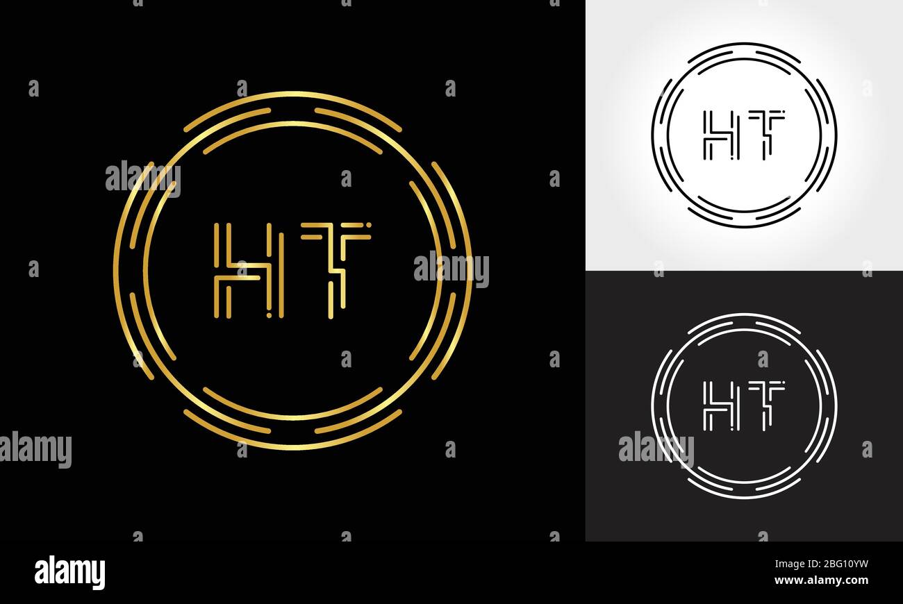 HT Logo Design Vector Template. Initial Circle Letter HT Vector Illustration Stock Vector Image ...