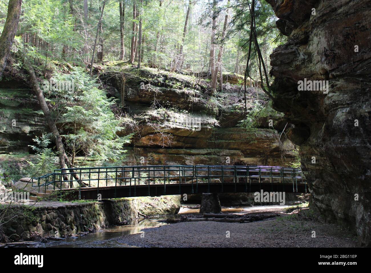 Old man cave walk trail and water fall in Ohio State,nature green ...