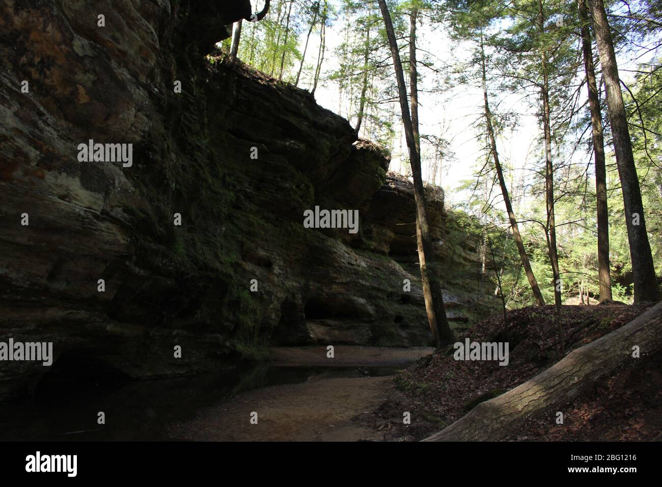 Old man cave walk trail and water fall in Ohio State,nature green ...