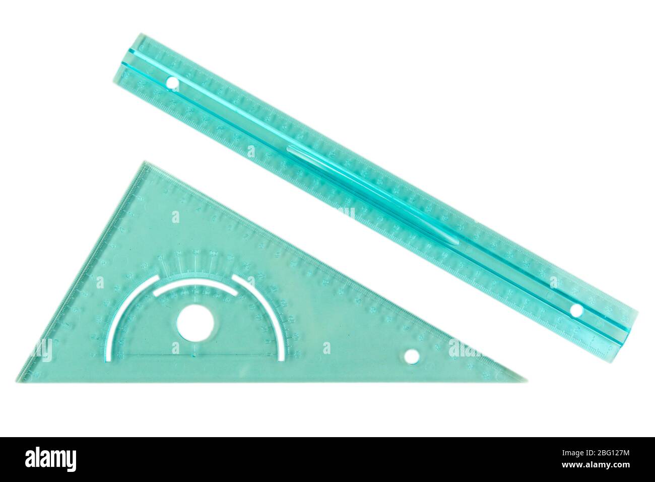 Plastic rulers isolated on white Stock Photo - Alamy
