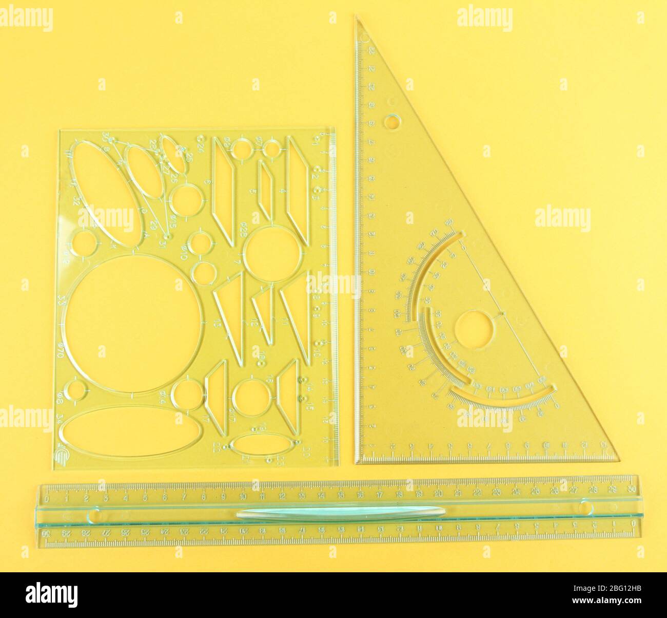 Yellow rulers hi-res stock photography and images - Alamy