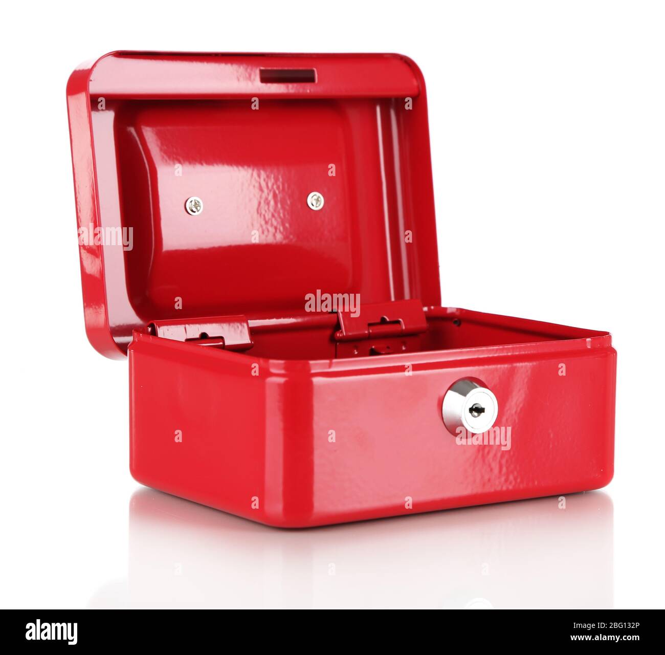 Open red case isolated on white Stock Photo - Alamy