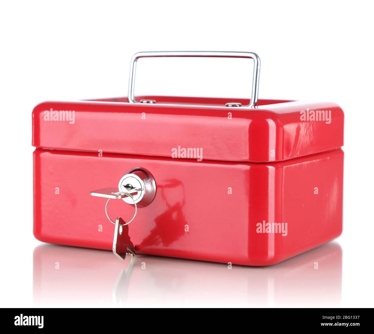 Closed red case isolated on white Stock Photo - Alamy