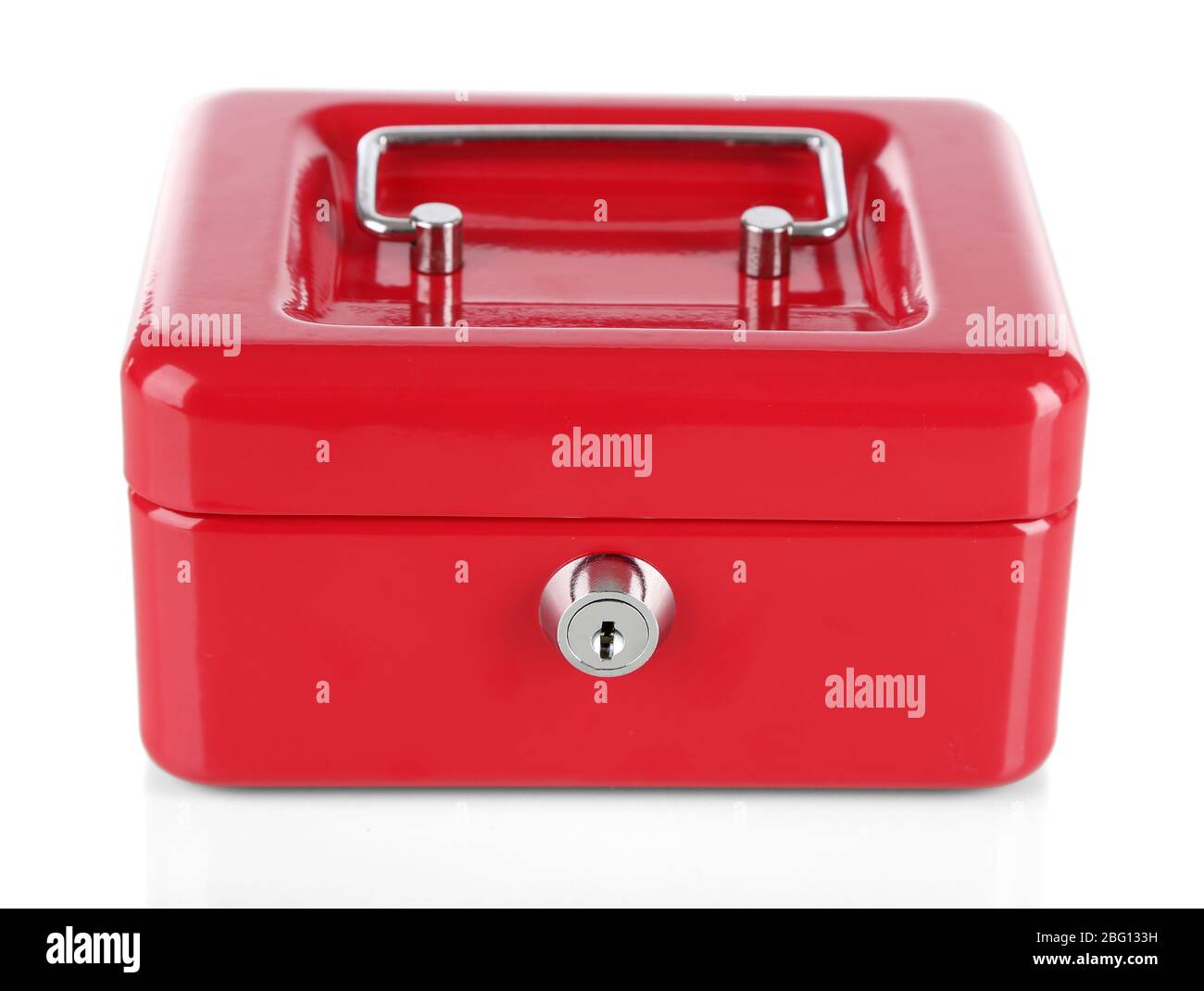 Closed red case isolated on white Stock Photo - Alamy