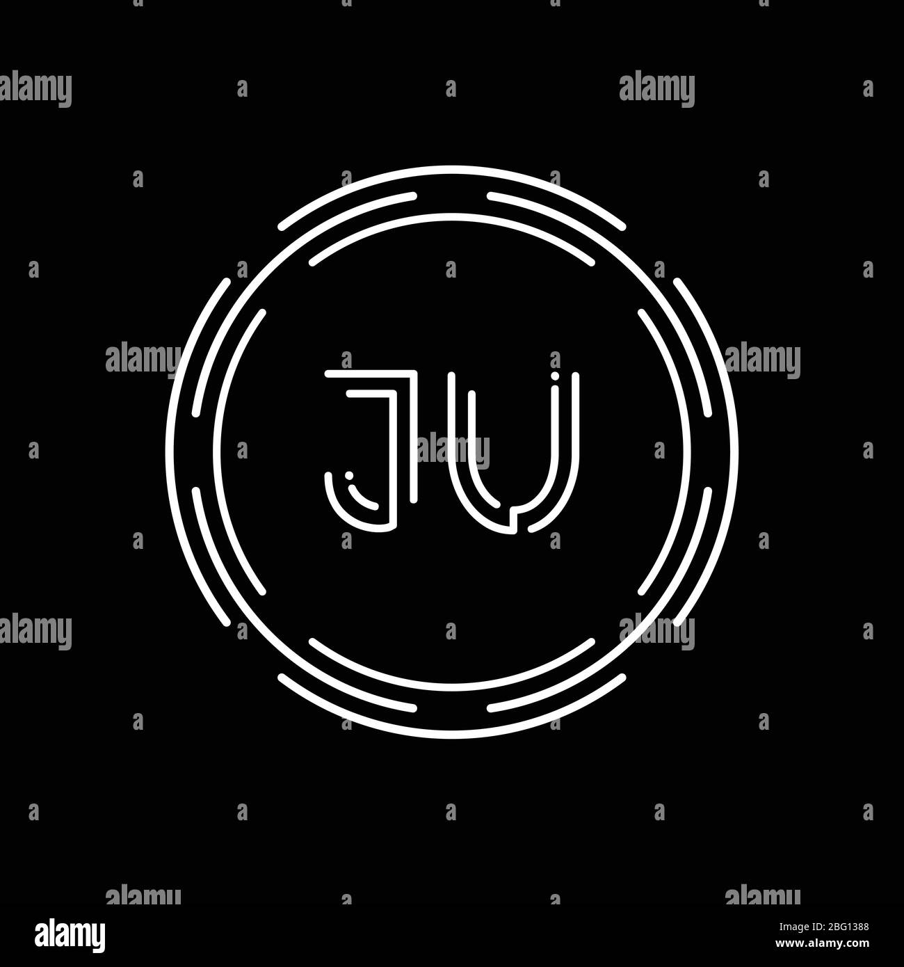 Creative letter JU Logo Design Vector Template. Digital Linked Letter ...