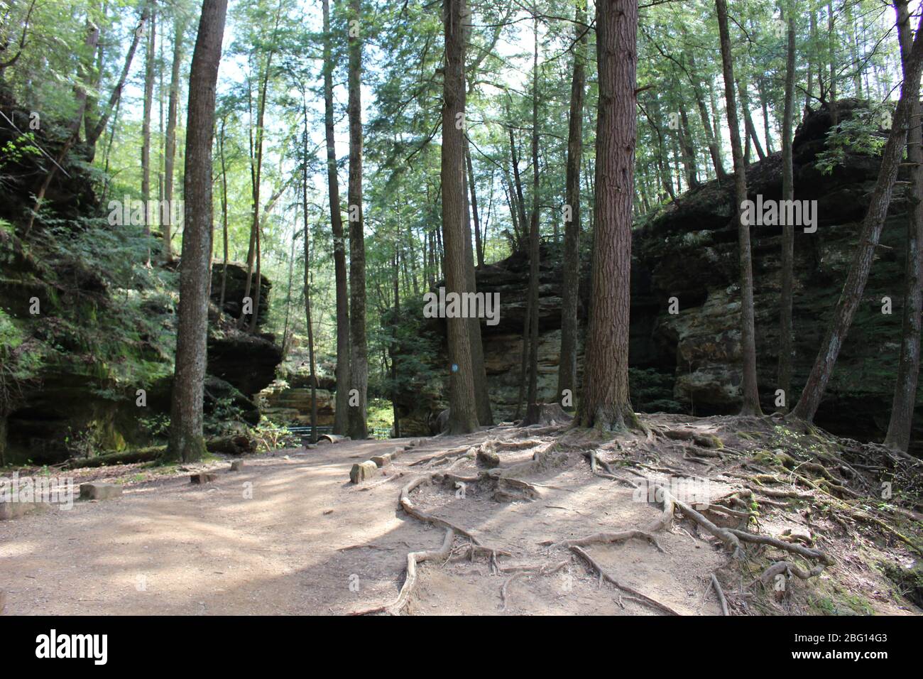 Old man cave walk trail and water fall in Ohio State,nature green ...