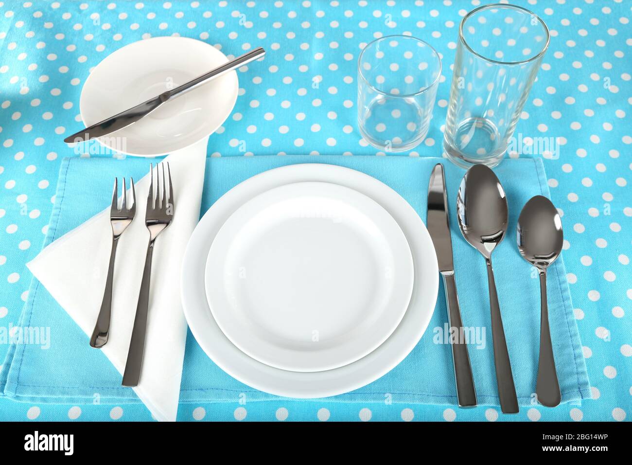 Table setting for breakfast Stock Photo - Alamy