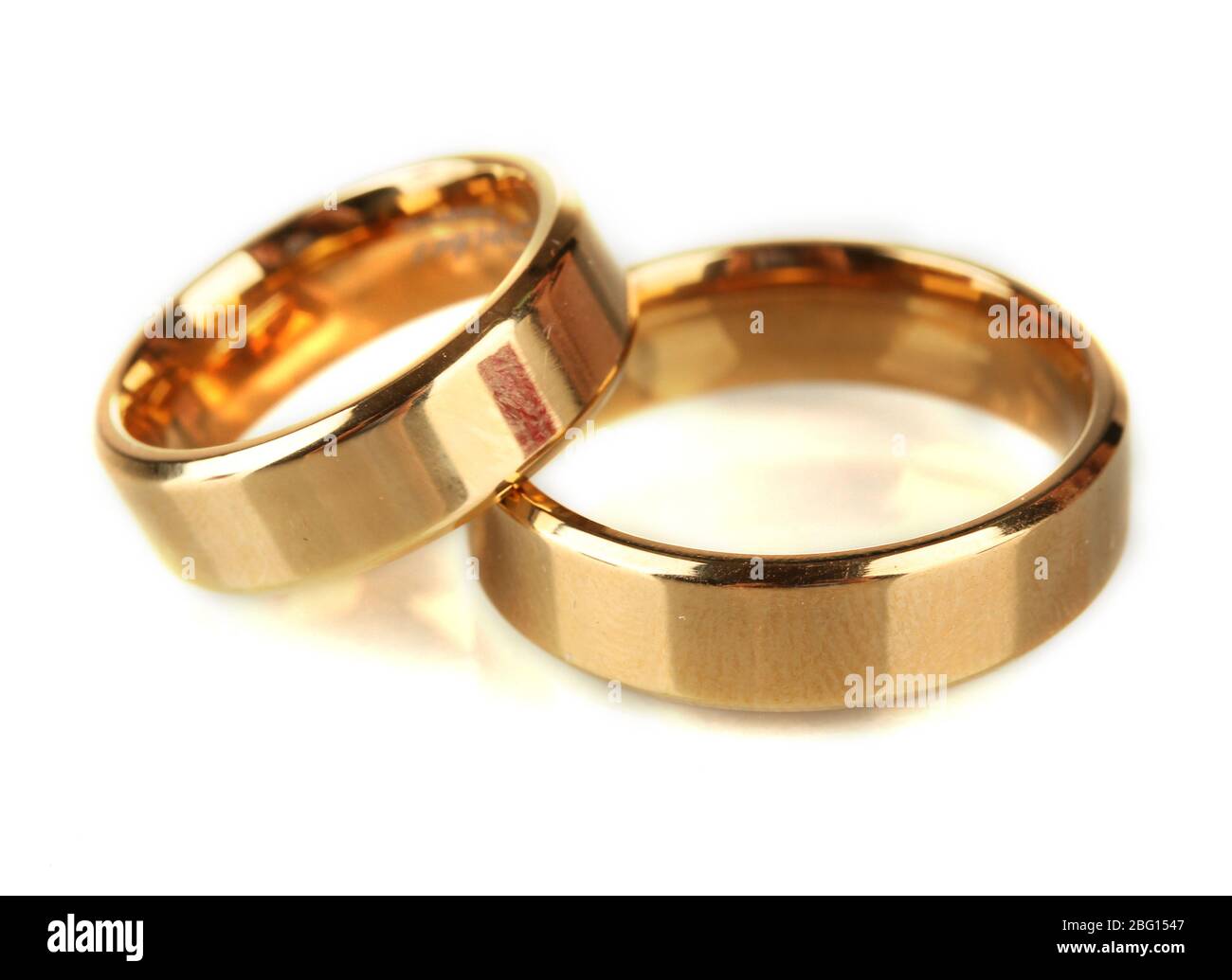 Wedding rings isolated on white Stock Photo - Alamy
