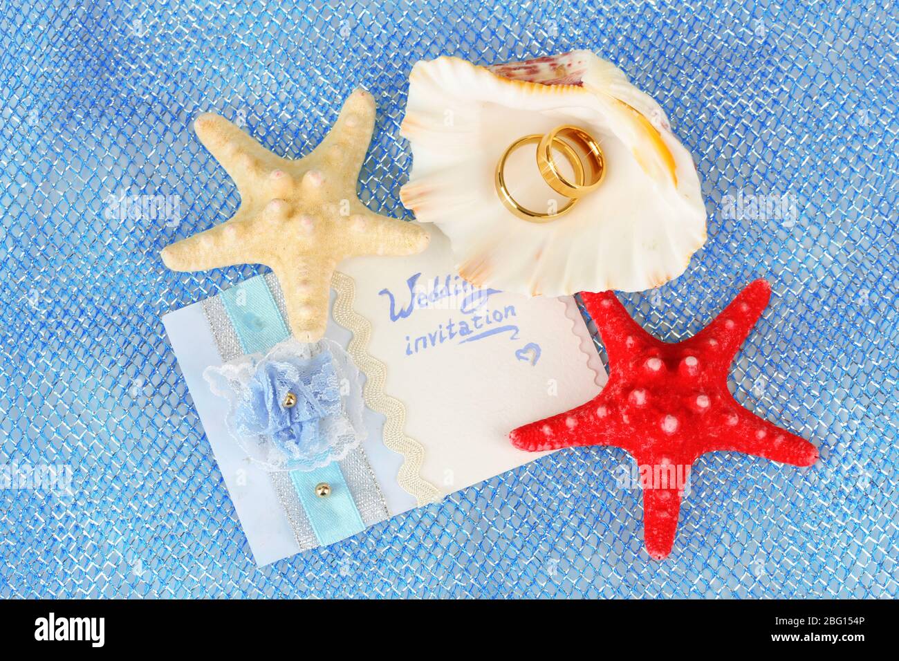 Conceptual photo: wedding in marine style Stock Photo - Alamy