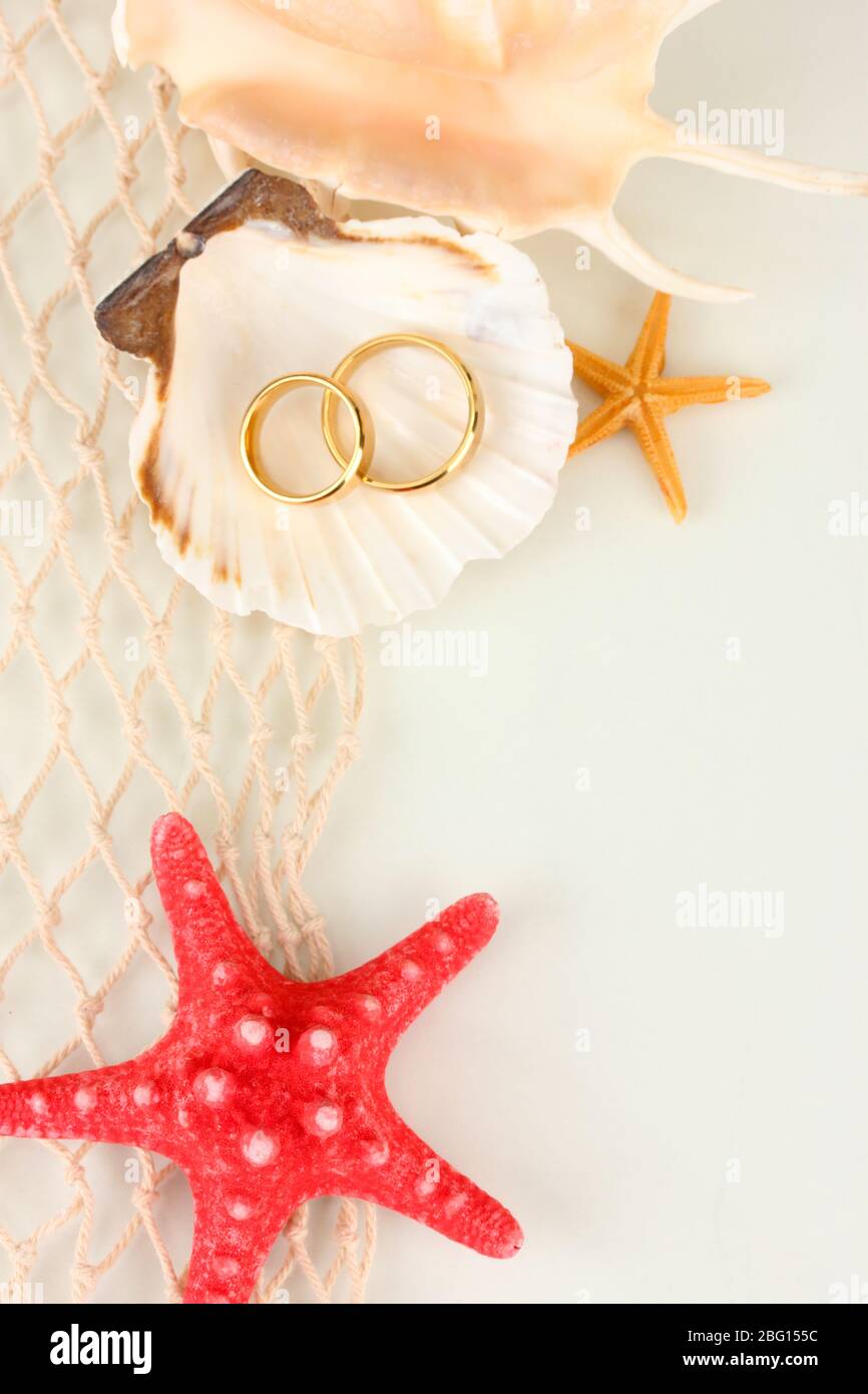 Conceptual photo: wedding in marine style Stock Photo - Alamy