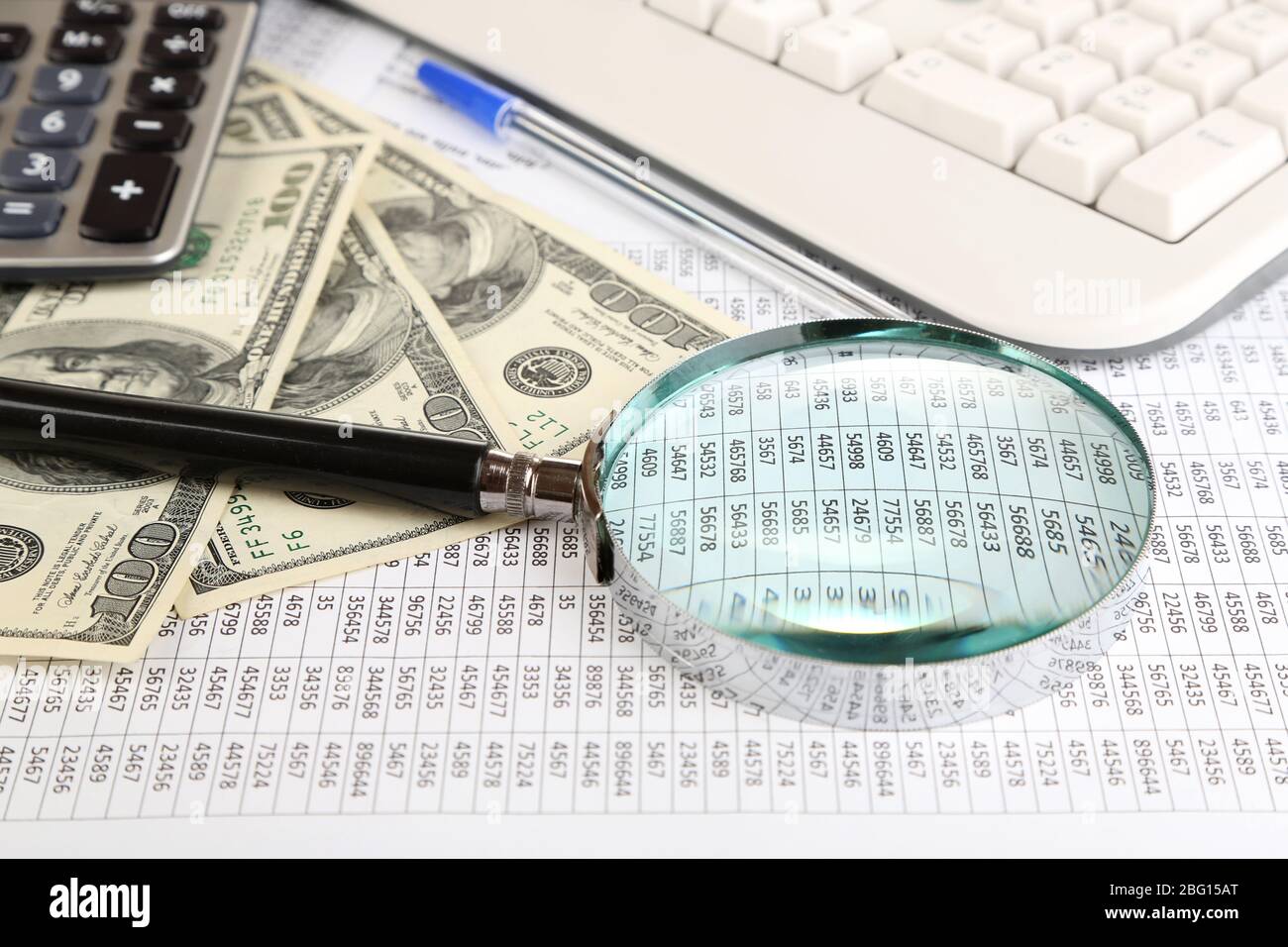 Financial information and money close-up Stock Photo - Alamy