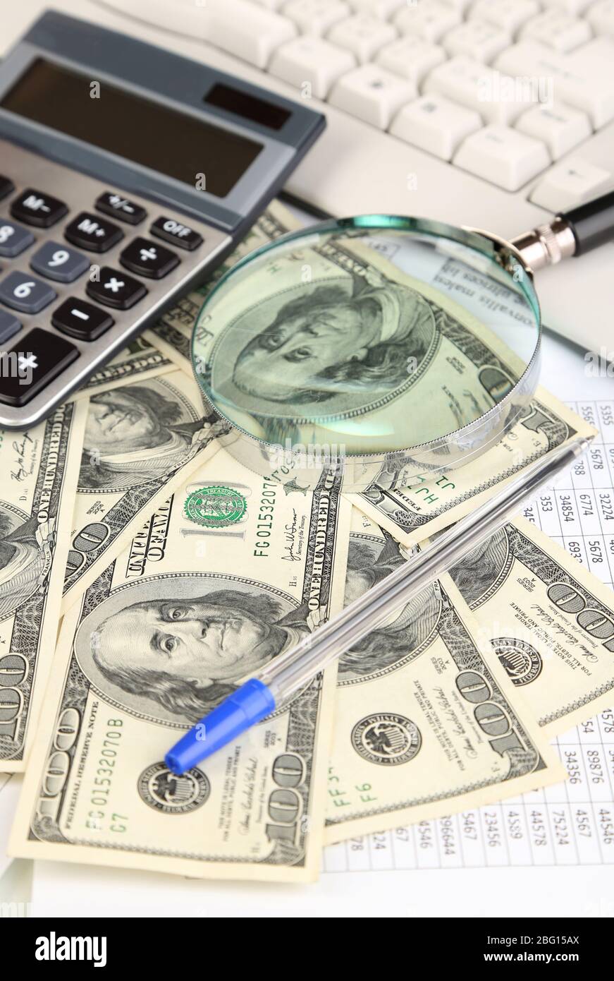 Financial information and money close-up Stock Photo - Alamy