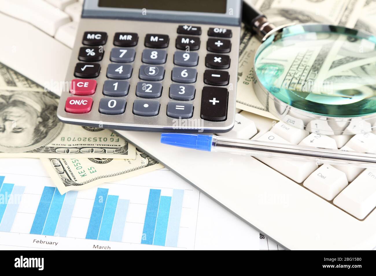 Financial information and money close-up Stock Photo - Alamy