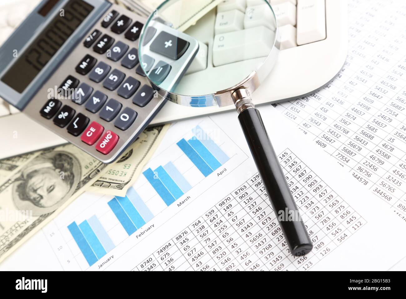 Financial information and money close-up Stock Photo - Alamy