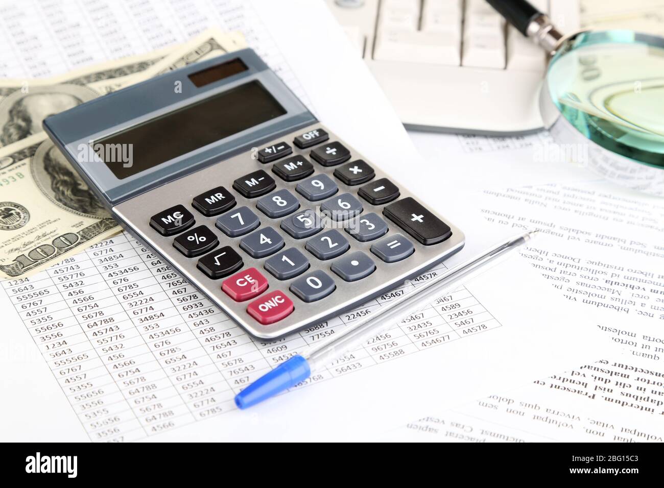 Financial information and money close-up Stock Photo - Alamy