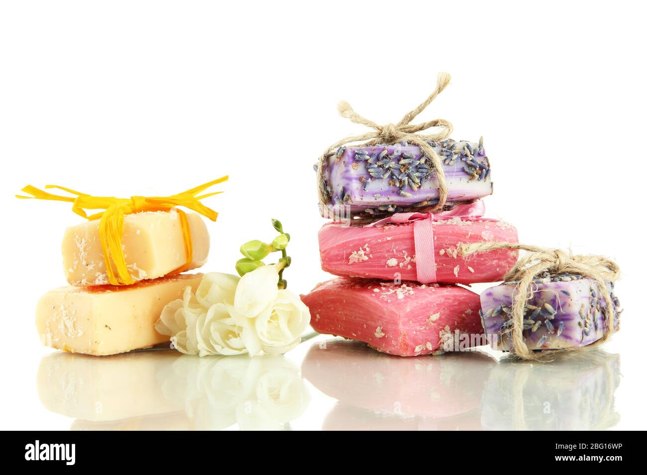 Natural handmade soap, isolated on white Stock Photo - Alamy