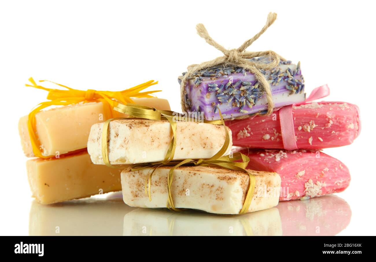 Handmade soap natural isolated pile hi-res stock photography and images ...