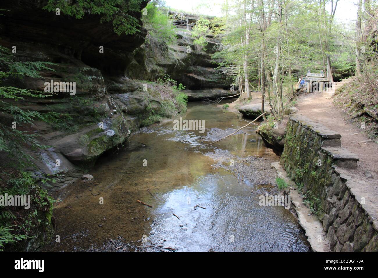 Old man cave walk trail and water fall in Ohio State,nature green ...