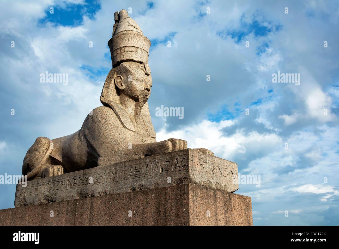 Saint Petersburg, ancient Egyptian statue of the Sphinx on the ...